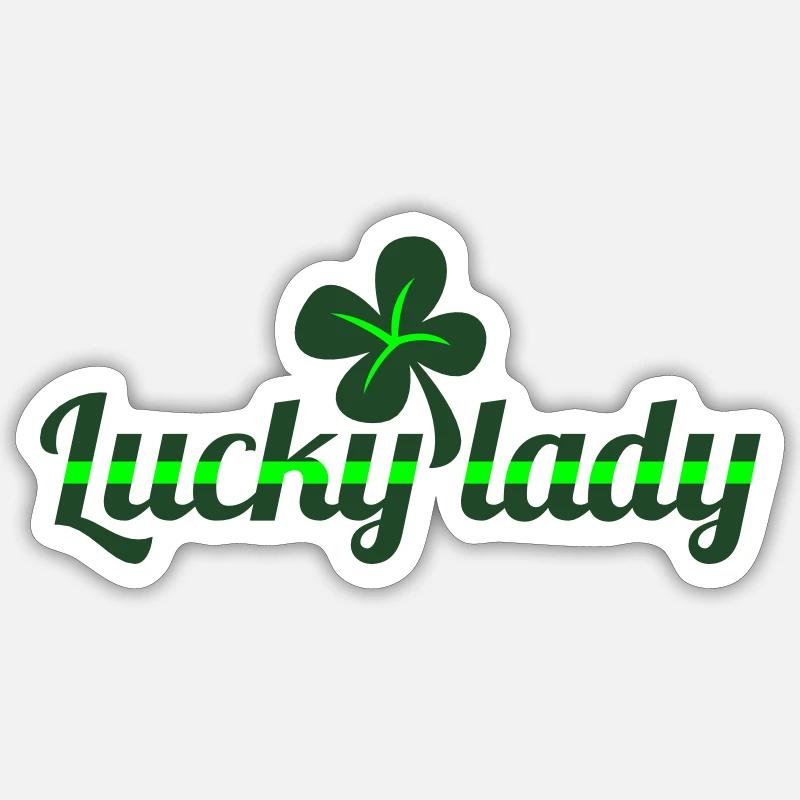 Lucky-lady-shamrock-clover Stickers | Unique Designs | Spreadshirt