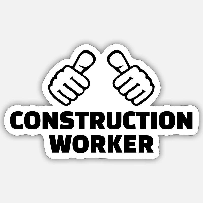 Construction Worker Stickers | Unique Designs | Spreadshirt