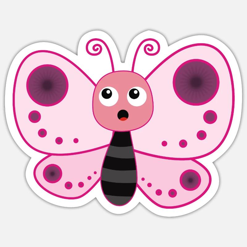 Cute Pink Butterfly Cartoon
