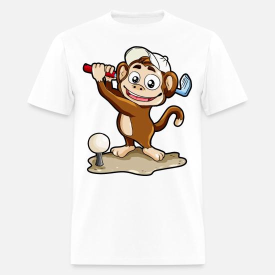 Monkey Playing Golf Minigolf par stroke tee hole Men's T-Shirt ...