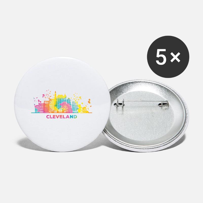 Cleveland-skyline Buttons & Pins | Unique Designs | Spreadshirt