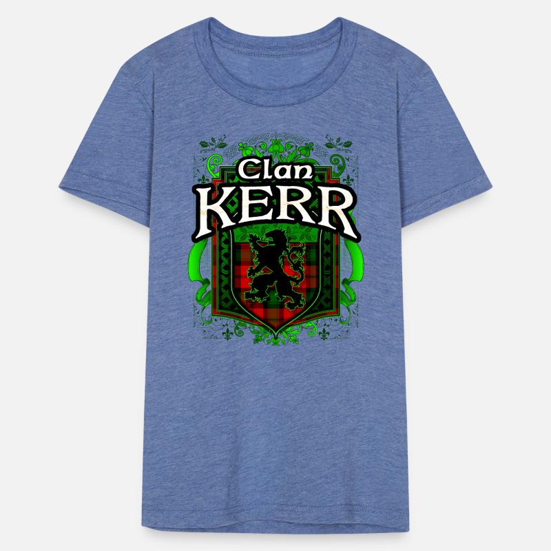 Clan Kerr Tartan Rampant Lion Celtic on Kids' Tri-Blend T-Shirt | T ...