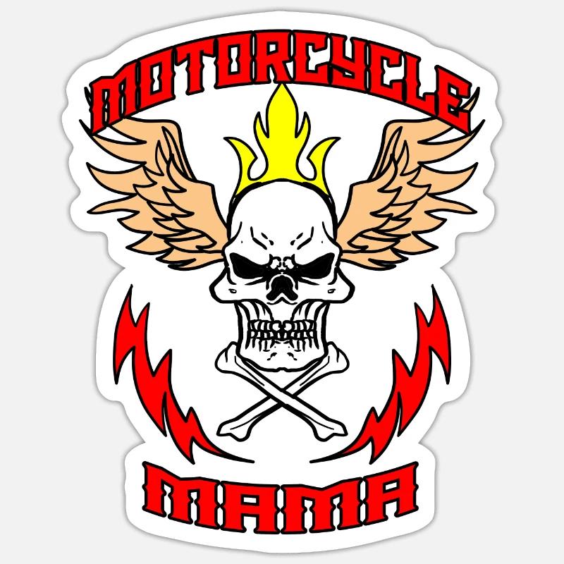 Motorcycle-mama Stickers | Unique Designs | Spreadshirt