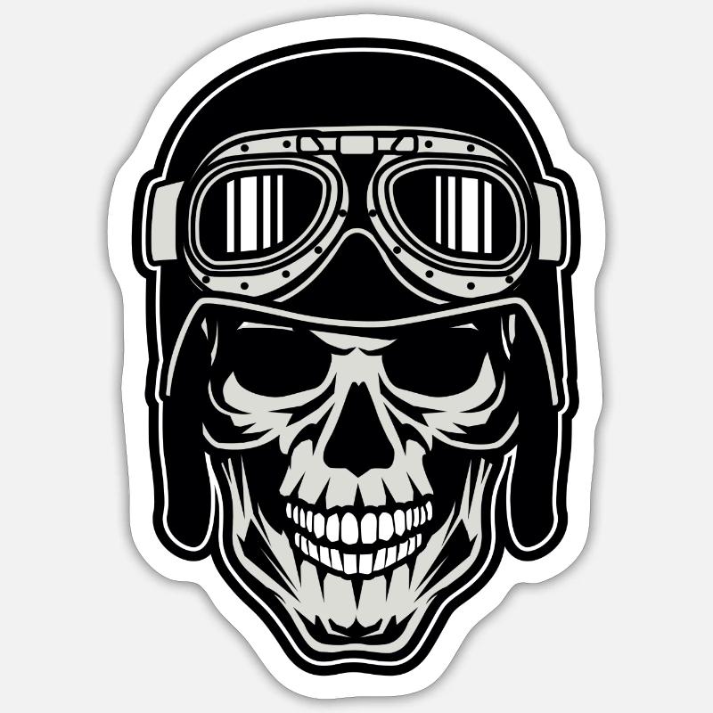 Skull-motorcycle Stickers | Unique Designs | Spreadshirt