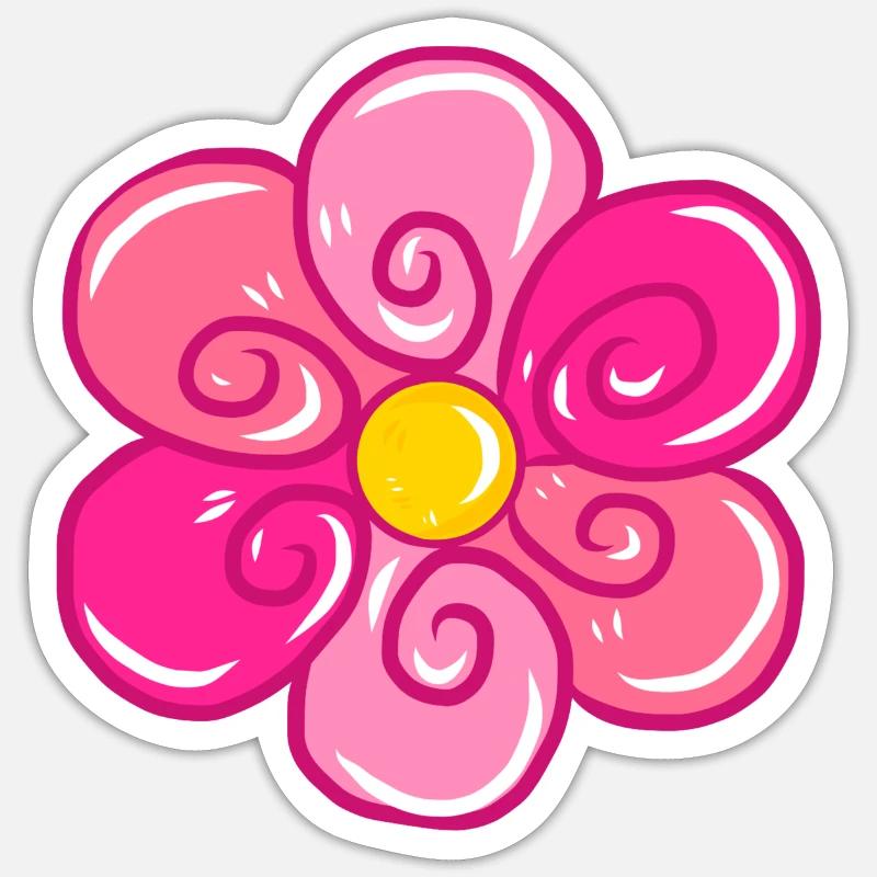 Pink-flower Stickers | Unique Designs | Spreadshirt