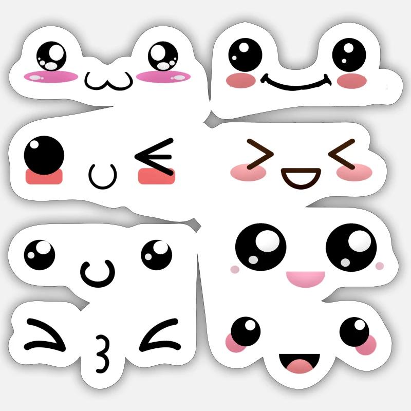 Cute Kawaii Faces Cute Chibi Faces. Kawaii Anime Facial Expressions,