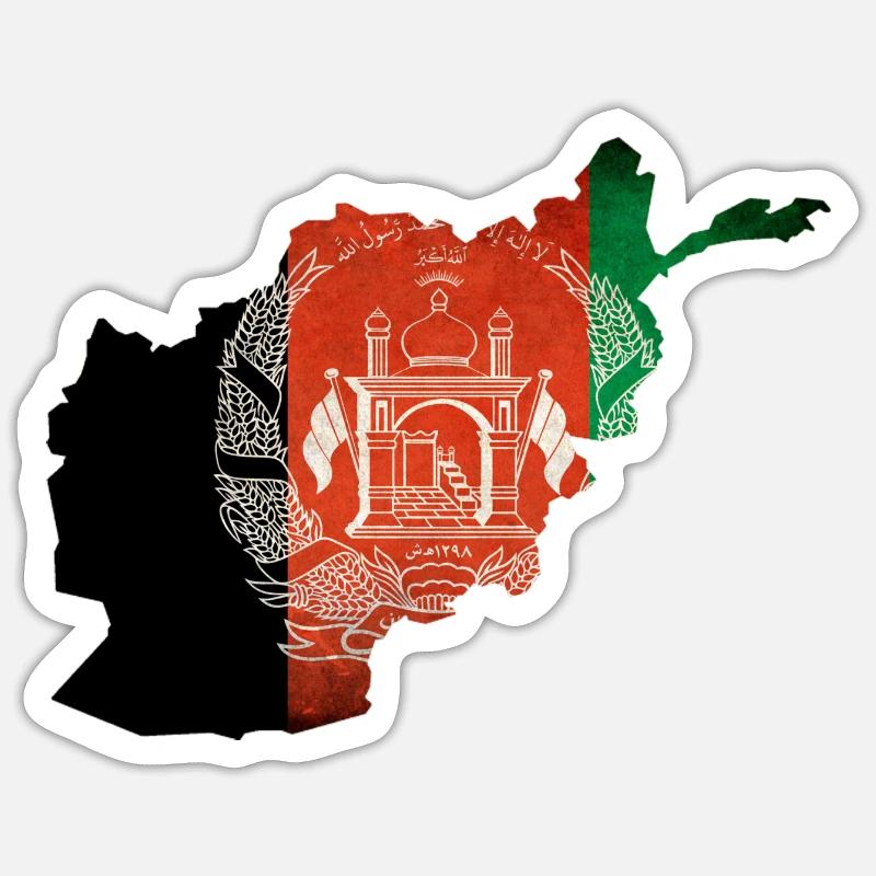 Flag-map-of-afghanistan Stickers | Unique Designs | Spreadshirt