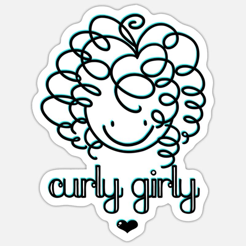 Curly-hair Stickers | Unique Designs | Spreadshirt