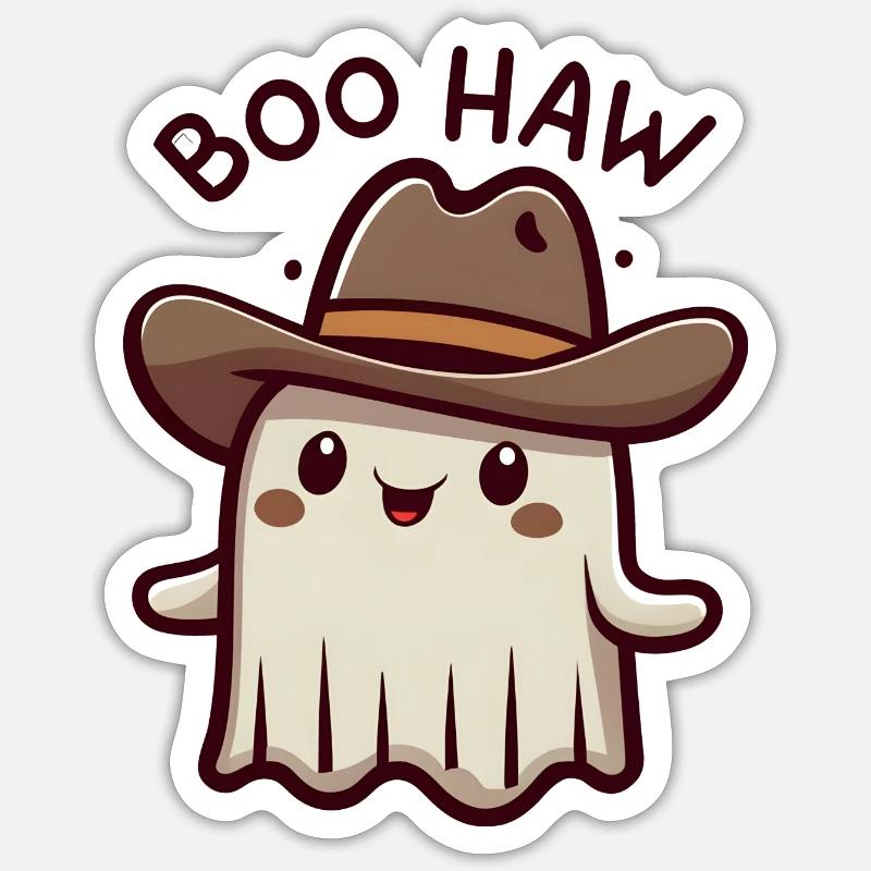 Cowboy-boo Stickers | Unique Designs | Spreadshirt