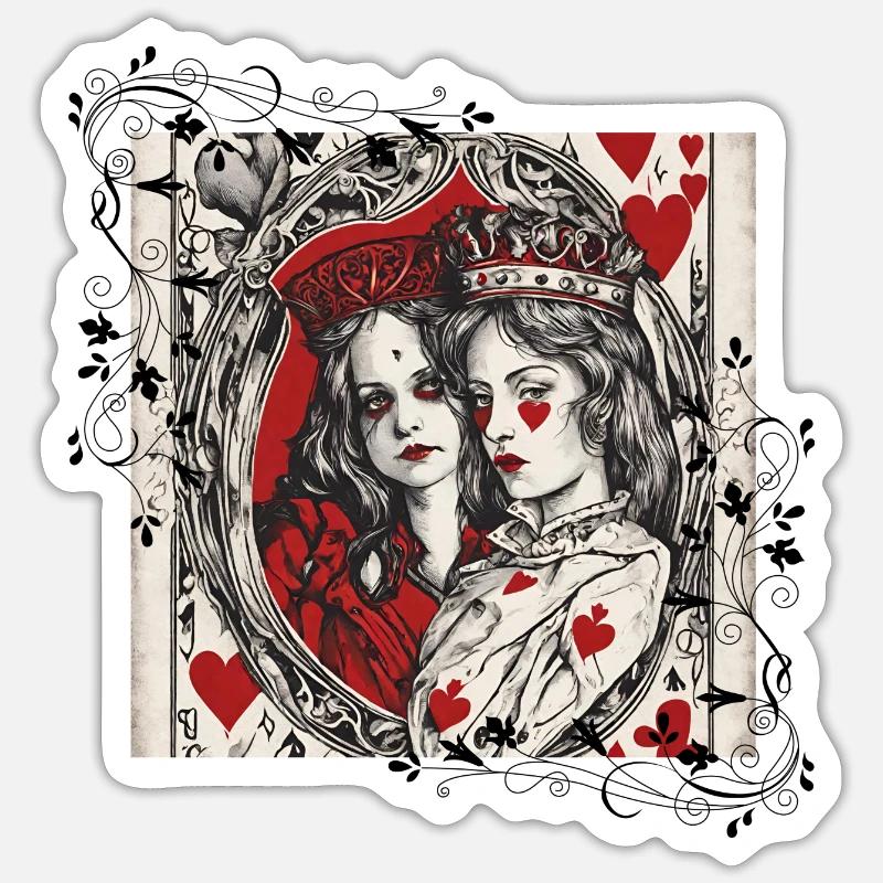 The-queen-of-hearts Stickers | Unique Designs | Spreadshirt