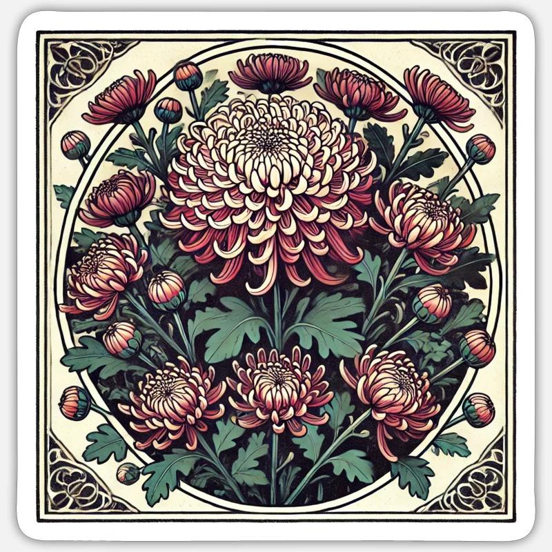 Chrysanthemum Stickers | Unique Designs | Spreadshirt