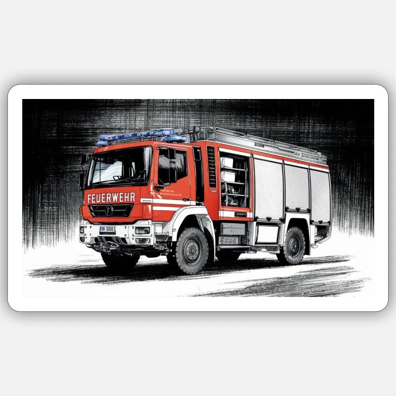 Fire-engine Stickers | Unique Designs | Spreadshirt