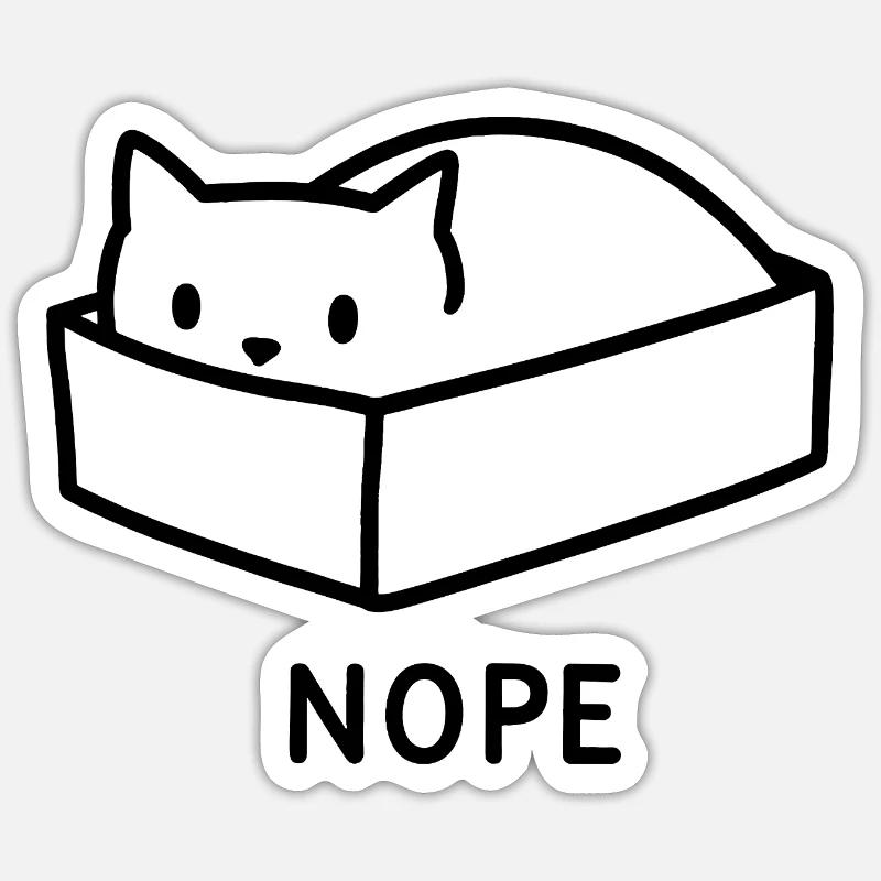 Nope-cat Stickers | Unique Designs | Spreadshirt