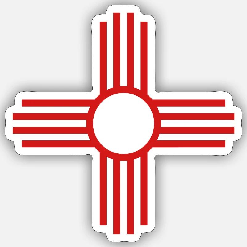 Zia Symbol Kaart Overzicht En De Vlag Van New Mexico De Rode En Gele