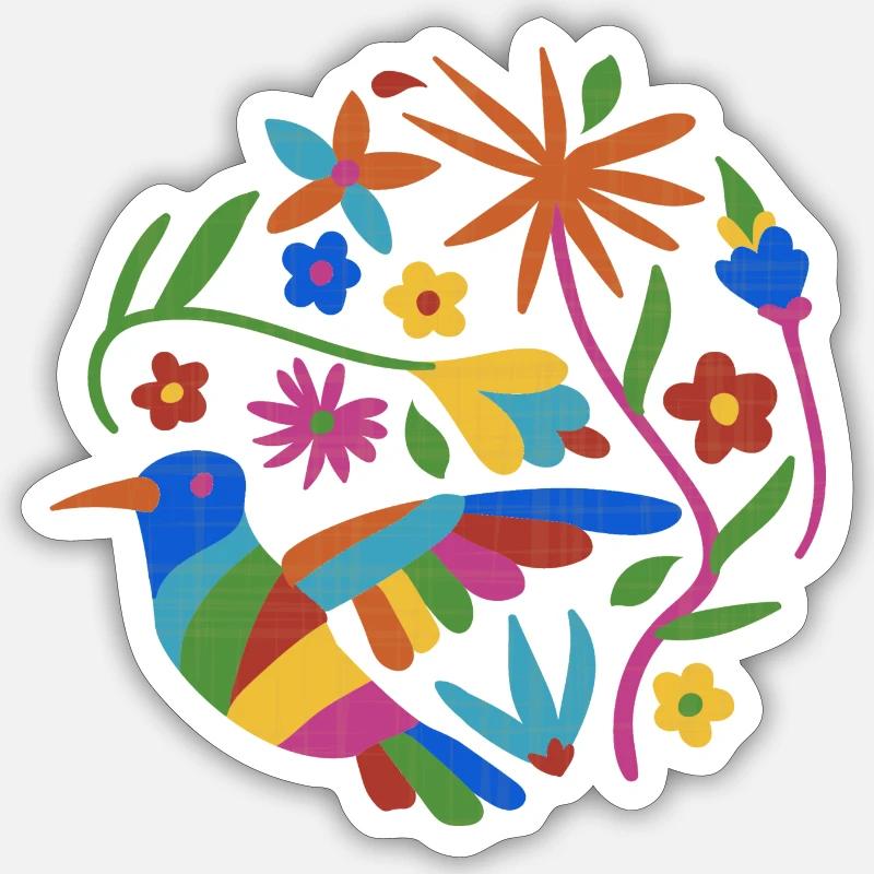 Otomi Animal Designs Mexican Art Otomi Style Bird Peacock Animals'