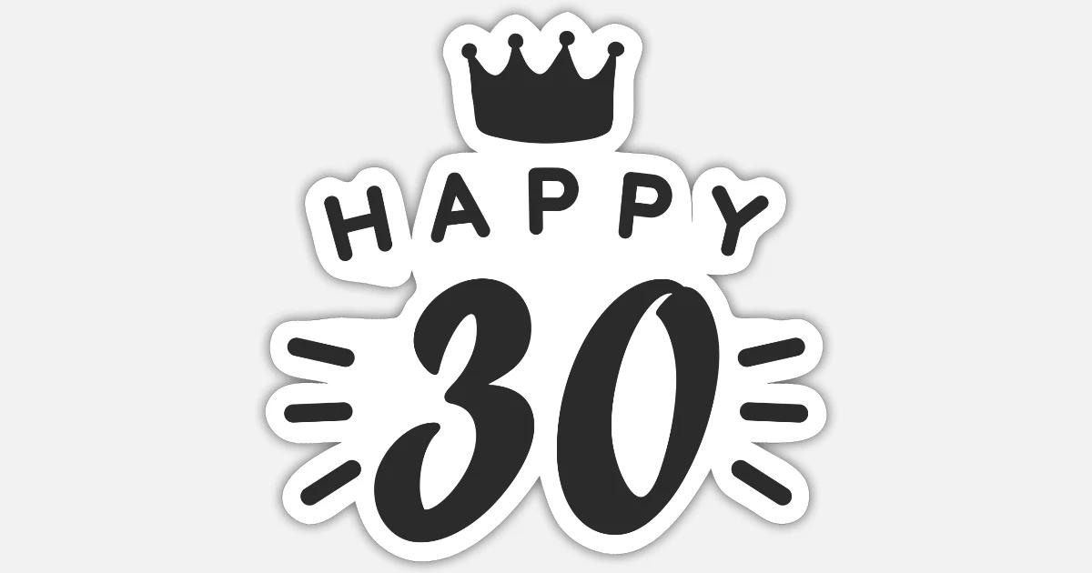 30th Birthday Logo Celebrating 30 Years Anniversary Golden Label With