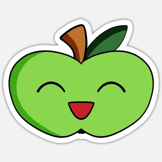 Cute Green Apple Cartoon
