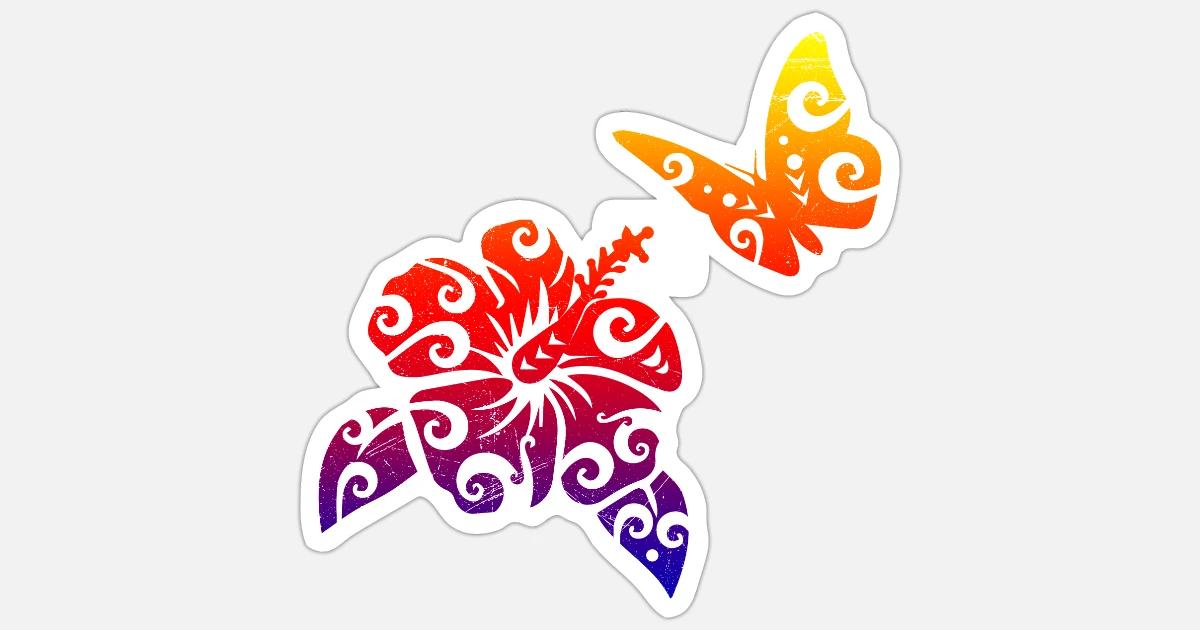 Polynesian Butterfly Tattoos Temporary Tattoos– Rubber Stamp