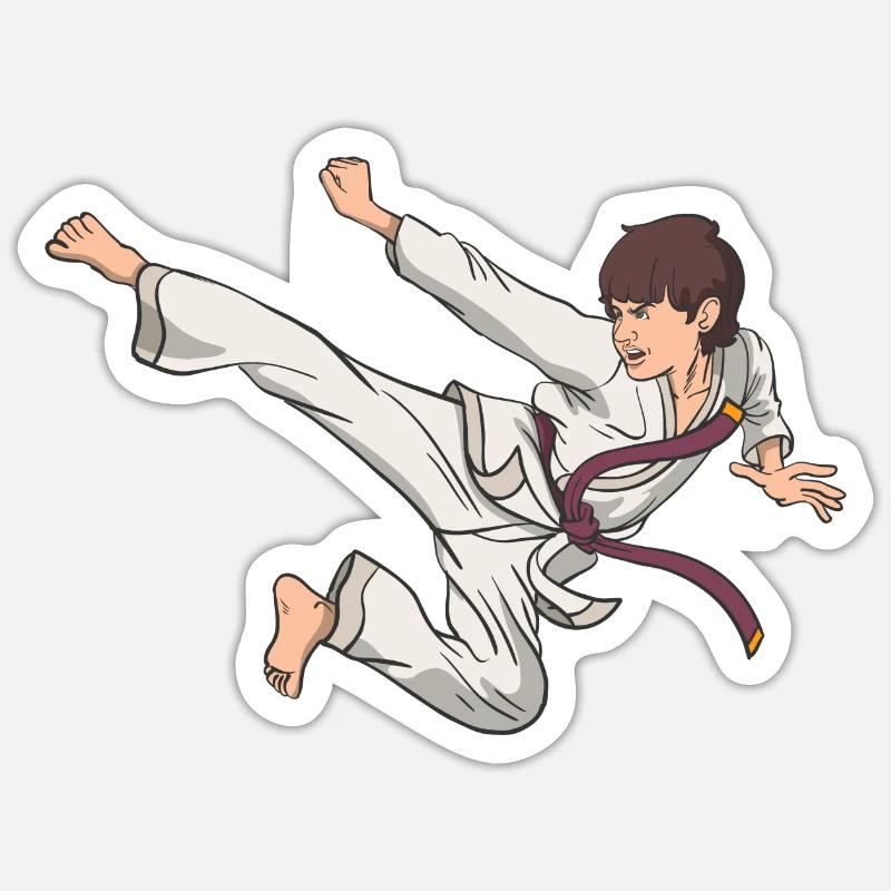 Karate Jump Kick Kid Kids High Jump Kick Board Breaking Martial Arts