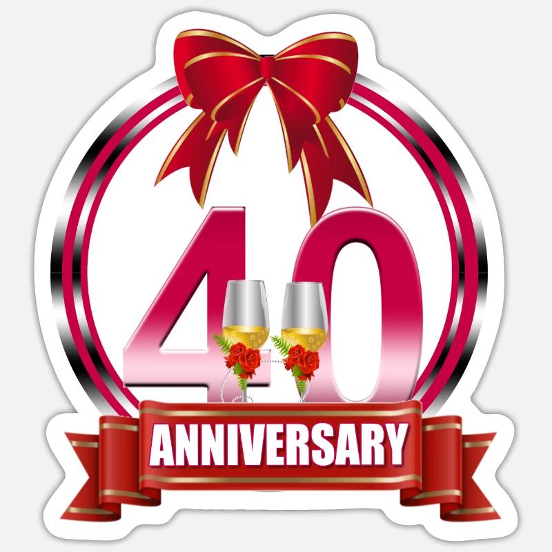 40th Wedding Anniversary Clip Art 40 Years Anniversary Logo Design In
