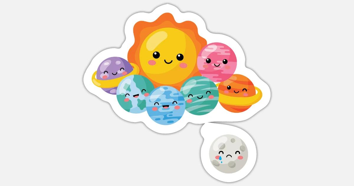 Solar System With Faces Cute