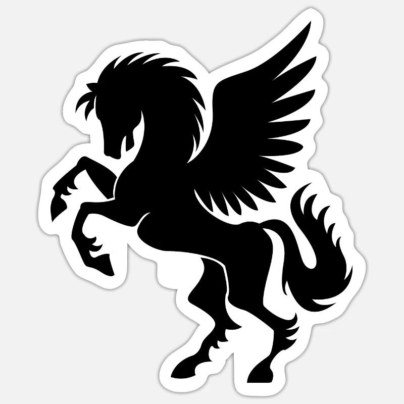 Black Flying Horse Free Picture: Mythology Black Pegasus Horse With