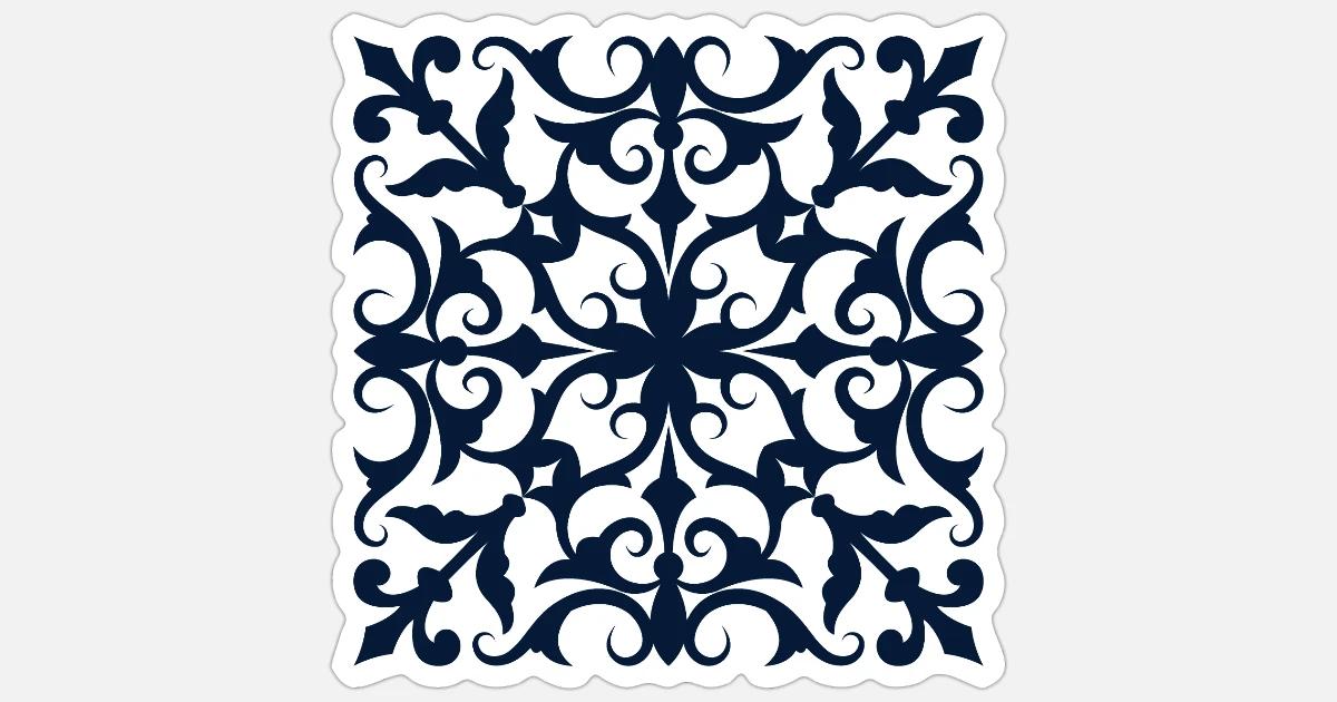 Navy Blue Floral Swirls Floral Swirl Blue Floral Swirl Design