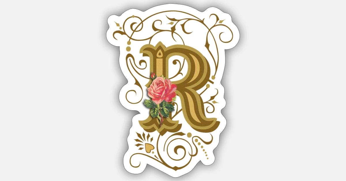 R Letter In Rose Delicate Roses Floral Letter R Garden Flag Monogram