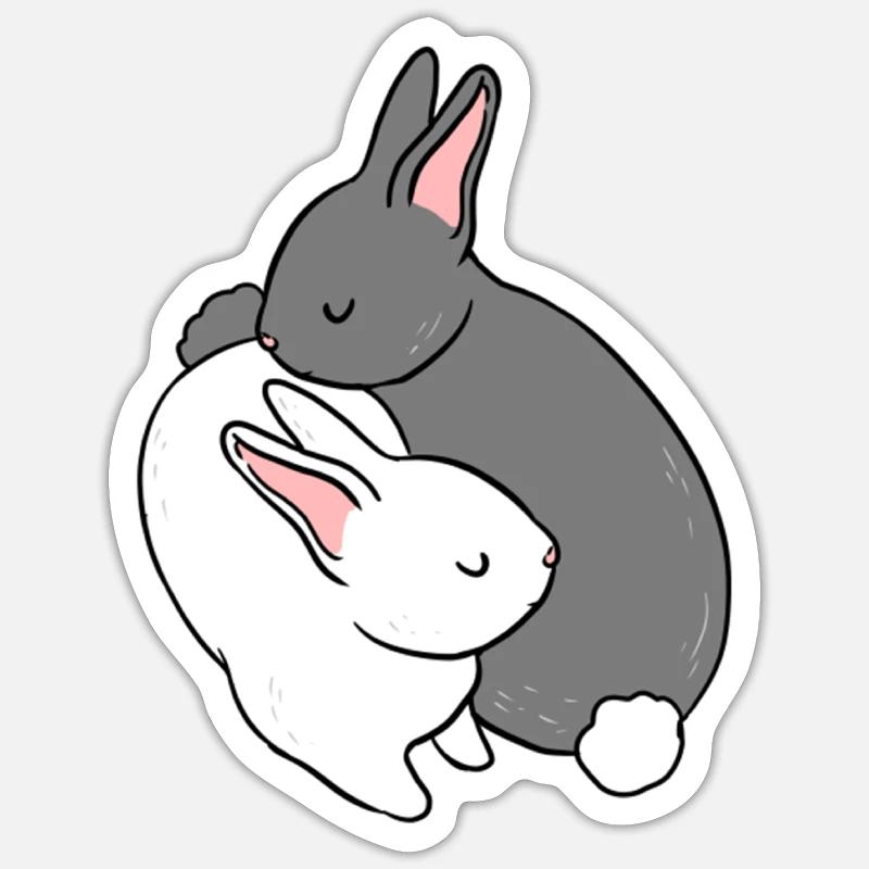 Rabbits Yin Yang Spots Yin Yang Rabbits Etsy Nederland