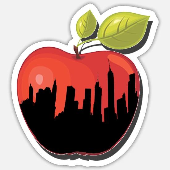 New York City Big Apple Logo New York As The Big Apple Sticker, New