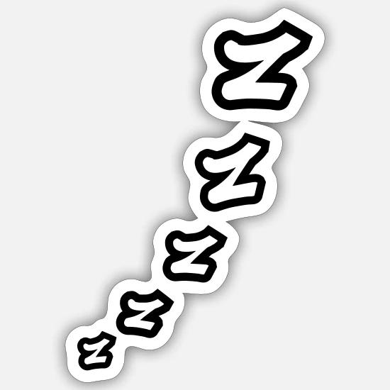 Zzz Sleep Minimalist Black Icon Depicting A Bed With 'zzz' For Sleep T