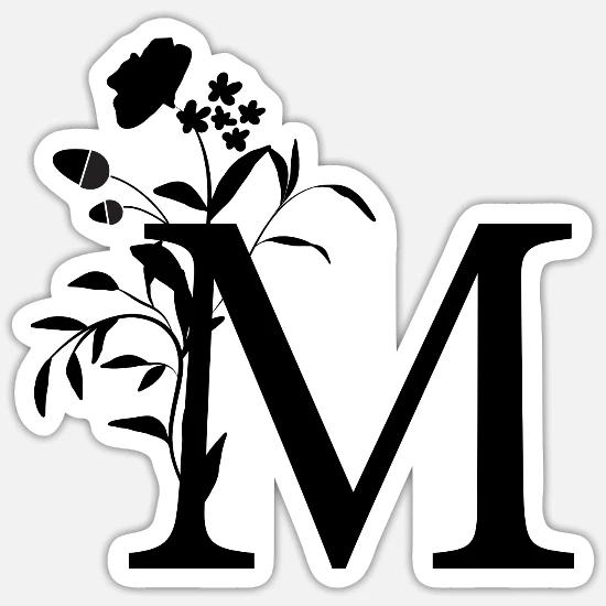 Letter M Images Black And White Letter M' Sticker | Spreadshirt