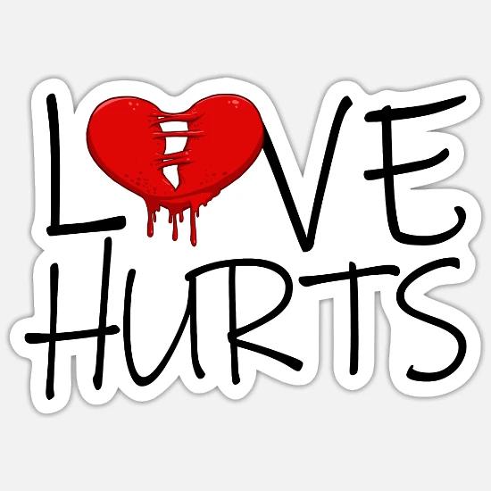 Love Hurts Broken Heart POG Love Hurts Grey Red Grey Tee – Empire