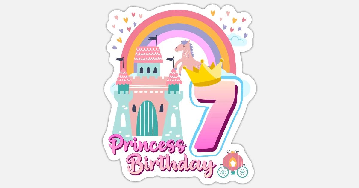 Princess Birthday Stickers Thank You Stickers | Princess Castle Theme