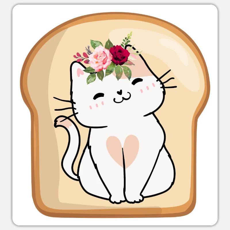 Toaster Cat Memes Cat Toast Face Cartoon Meme' Square Fridge Magnet