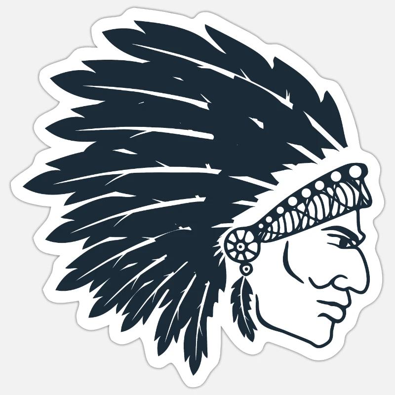 Indian Chief Mascot Native American Indian Chief Head Stock Vector