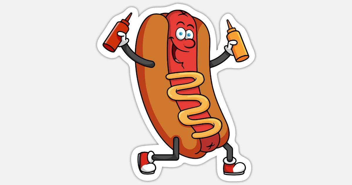 Dancing Hot Dog Clip Art Premium Vector | Hotdog Dancing Cartoon
