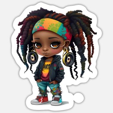 Black Girls With Dreadlocks Cartoon African American Children Black