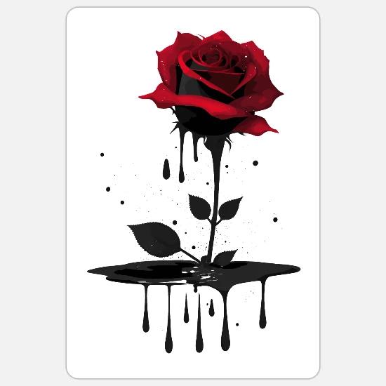 Black Rose Drawing Bleeding