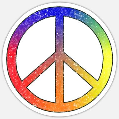 Rainbow Peace Signs 18" X 33" Pride Bright Colors Rainbow Peace Sign