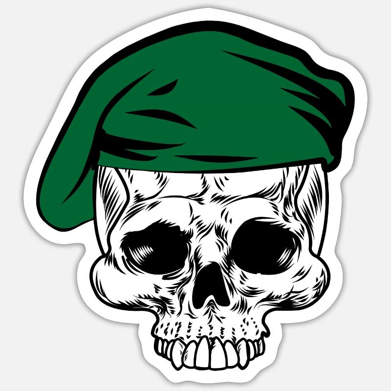Green Beret Skull Pirate Skull. Skull In A Green Beret. Skull In A