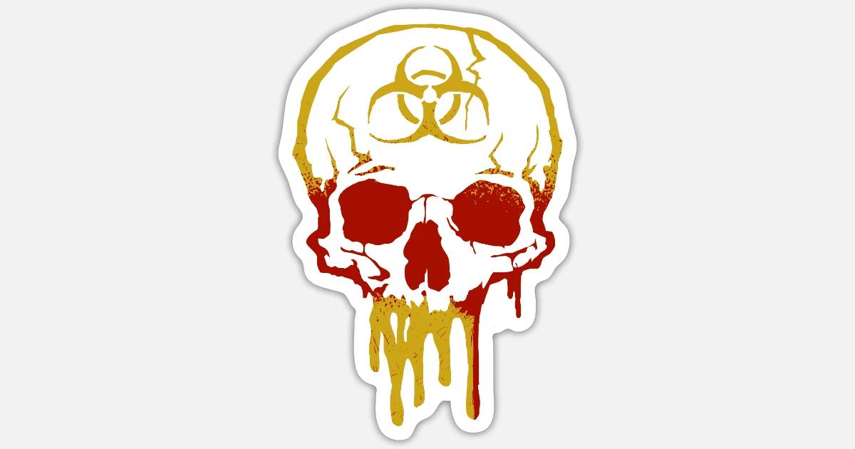 Biohazard Skull DRIP BIOHAZARD SKULL RESPIRATOR SYMBOL Die Cut Vinyl
