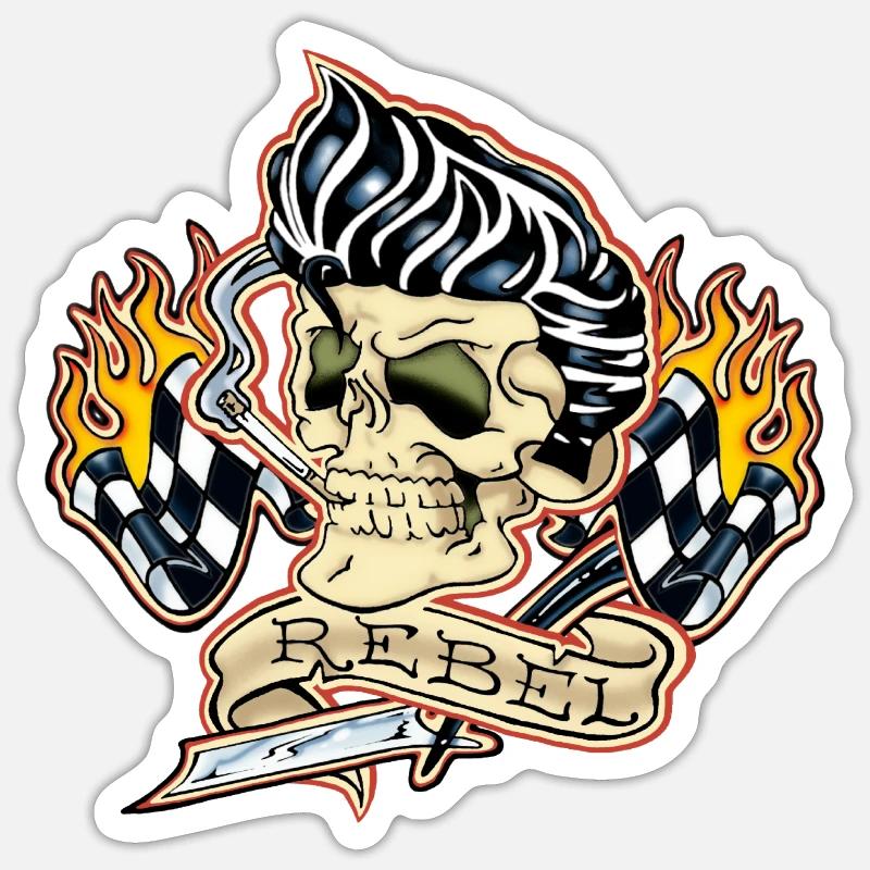 Rockabilly Skull Tattoo Artery8 Skull Roses Dark Old School USA Tattoo