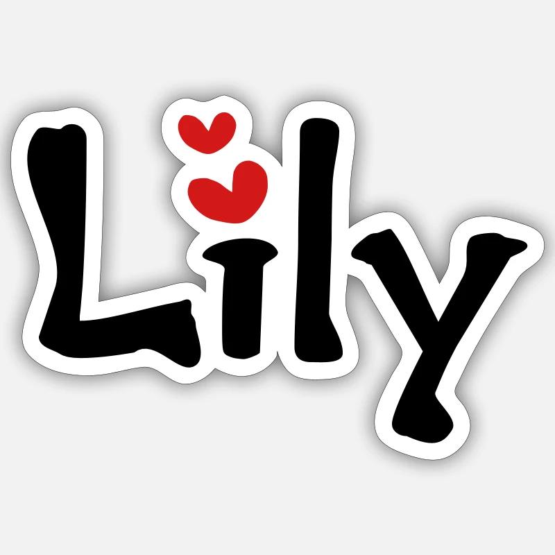 Lily Name Logo Logo With A Pink Lily And The Name Loy Stock Vector