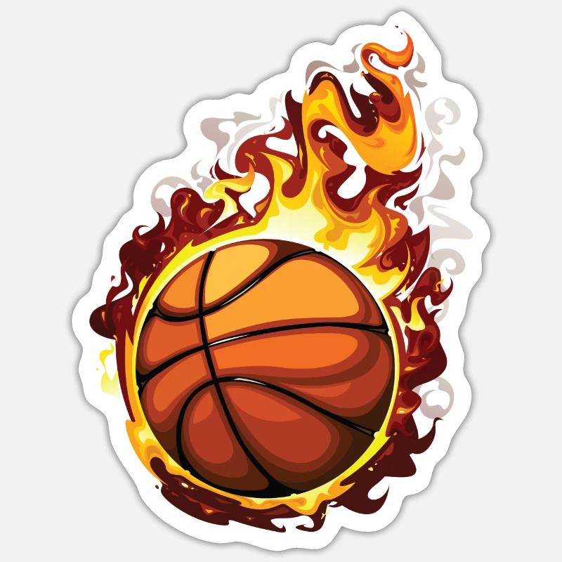 Basketball Flaming Ball Face A Basketball Is Burning In Flames With
