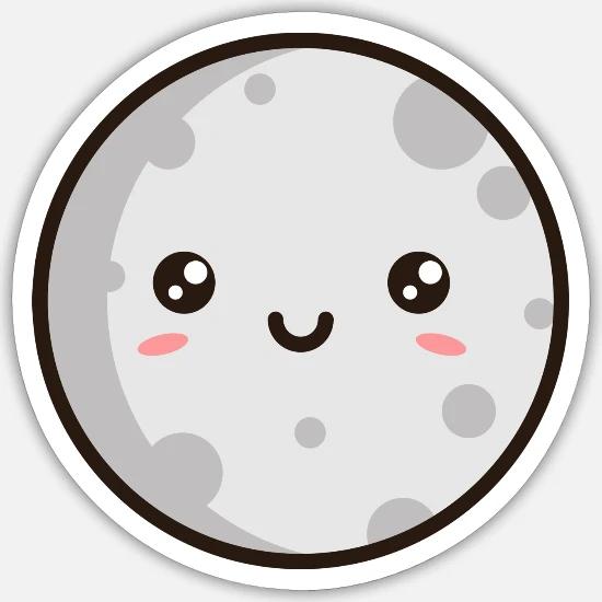 Funny Full Moon Sticker Moon Stickers – Decoylab Design Studio