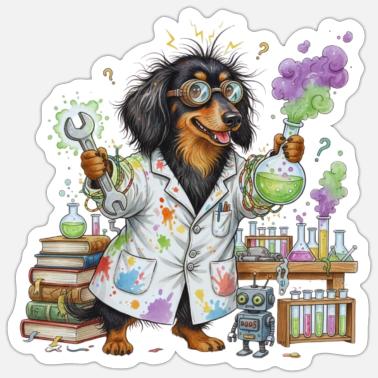 Mad Scientist Dog Cartoon
