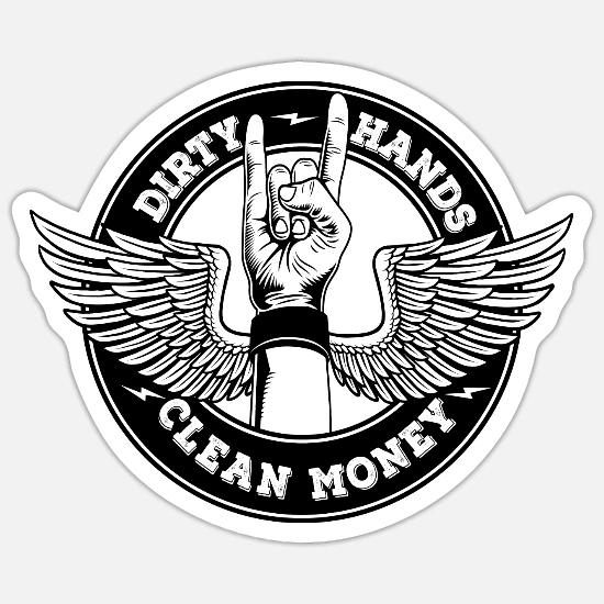 Clean Money Sticker Blue Collar American Dirty Hands Clean Money DTF