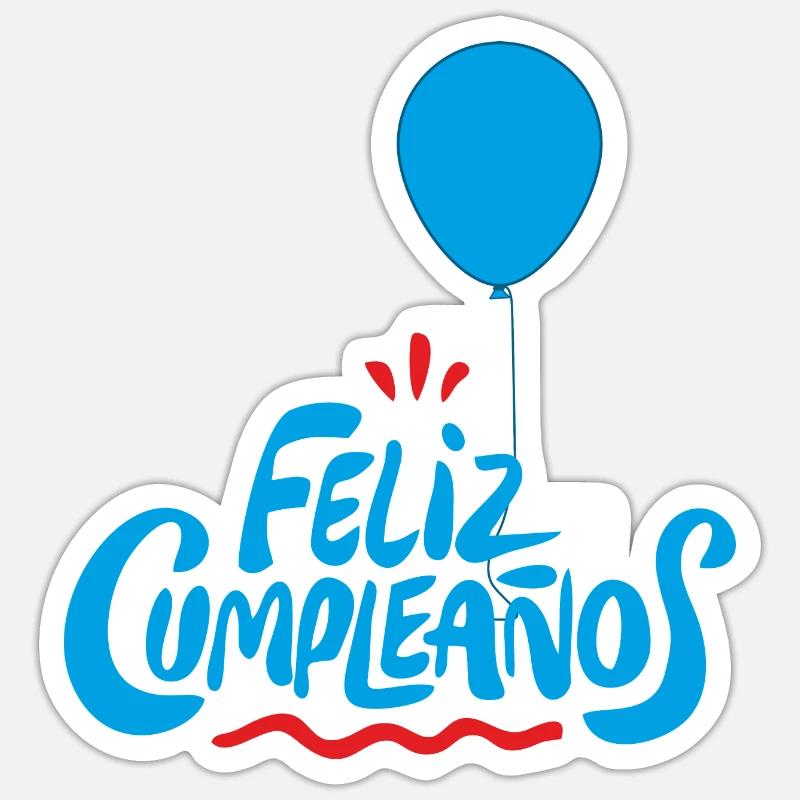 Feliz Cumpleanos Sticker Three Bright Happy Birthday Sticker Designs