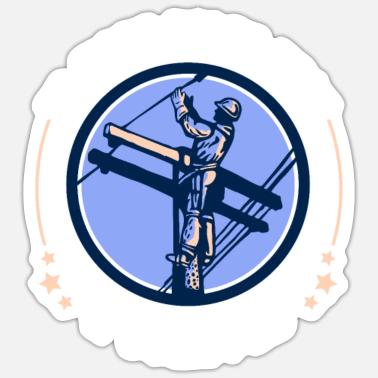 Lineman On Pole Sticker